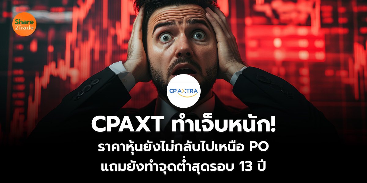 CPAXT ทำเจ็บหนัก! ราคาหุ้นยังไม่กลับไปเหนือ PO แถมยังทำจุดต่ำสุดรอบ 13 ปี | Share2Trade
